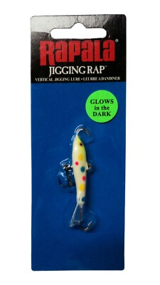 Custom Painted Rapala Jigging Rap, THREE, Size 5, Glow Wonderbread # ...