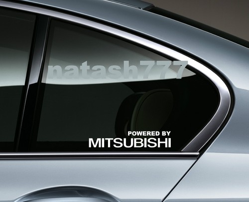 Powered by MITSUBISHI Sport Racing Window Decal sticker emblem logo ...
