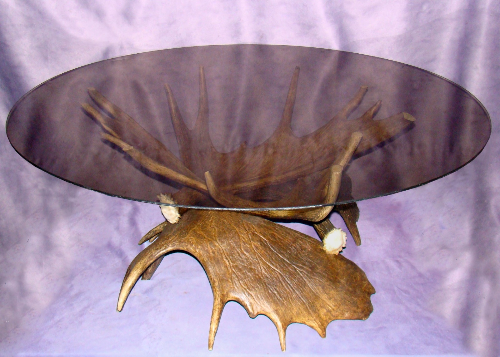 REAL ANTLER, 4 REAL MOOSE ANTLERS TABLE BASE, FURNITURE, CHANDELIER | eBay