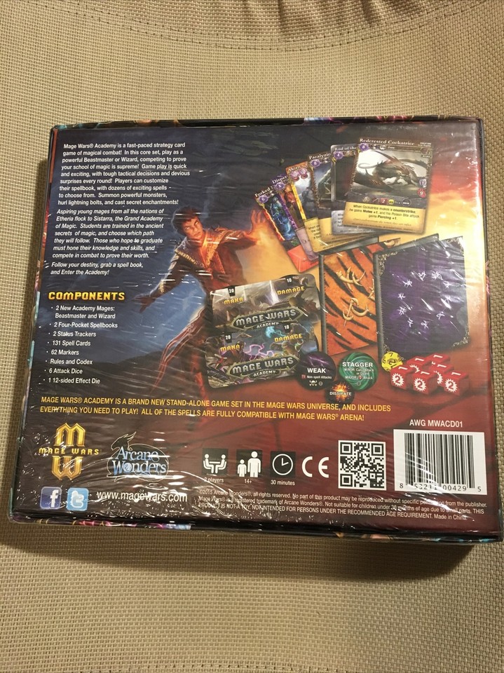 Mage Wars Academy: Core Set Beastmaster vs Wizard + Promo Cards BRAND ...