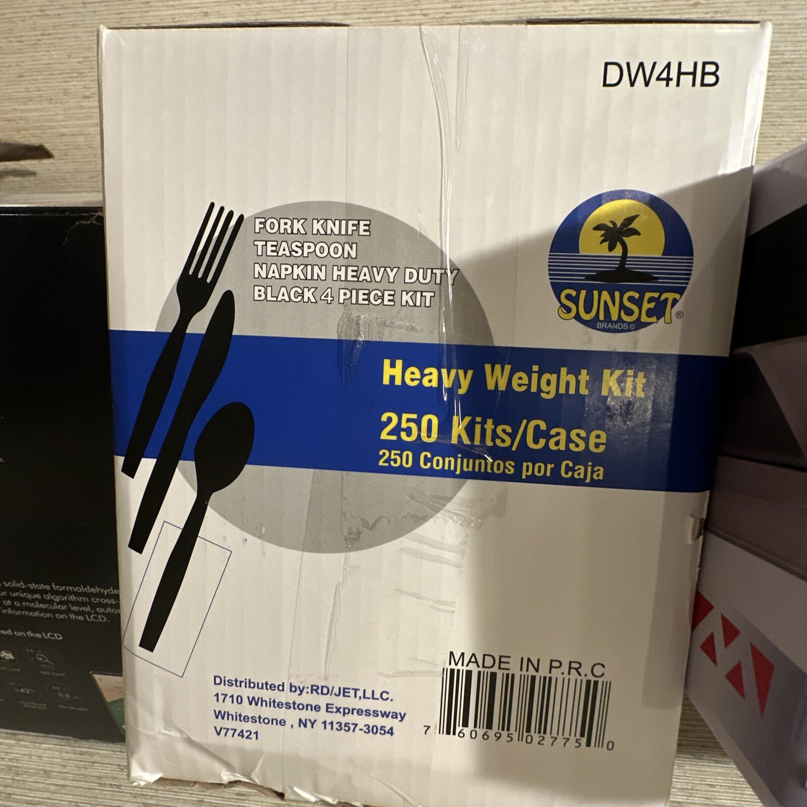 sunset fork knife teaspoon napkin heavy dutyblack 4 piece kit | eBay