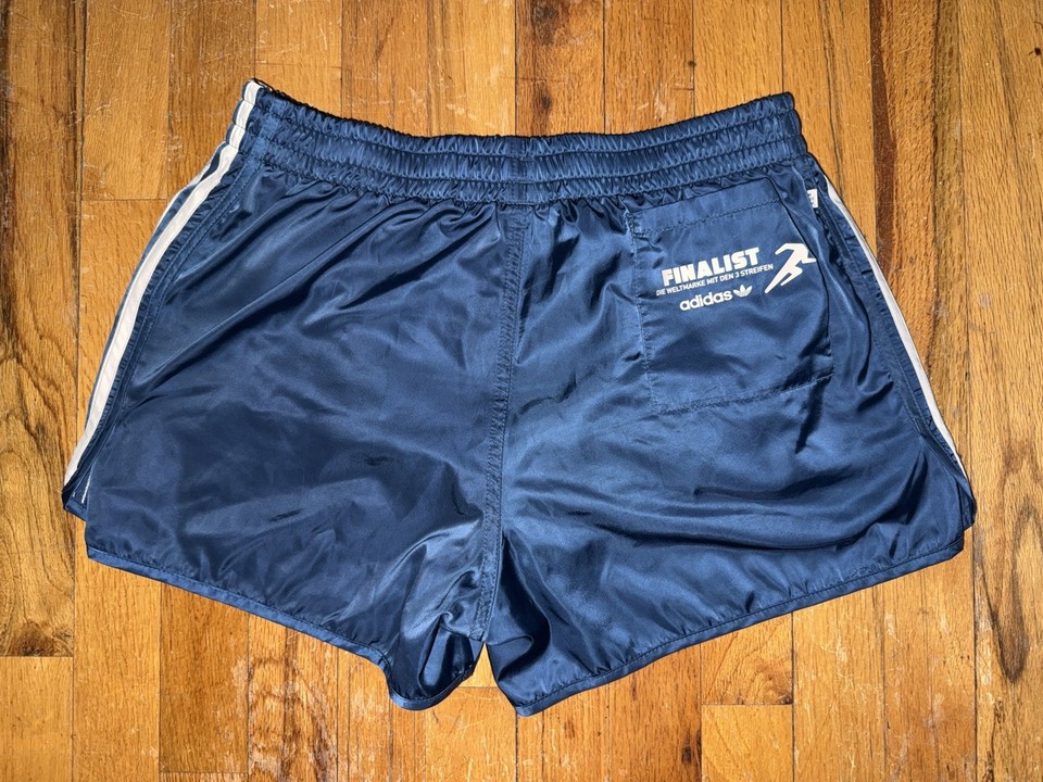 Adidas Nylon Shorts Vintage MEDIUM Sprinter Shiny Satin Retro Glanz ...