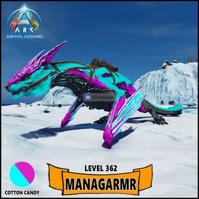 Ark Survival Ascended Official PVE Cotton Candy Managarmr / Mana Level ...