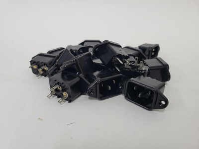 18X Pcs AC IEC Panel Mount Power Inlet Sockets Receptacle - solder tail ...