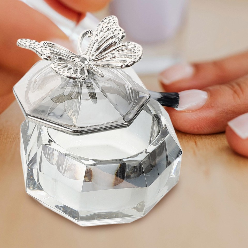 Glass Nail Cup Nail Replaceable Bowl Decorative Nails Cup Nails Dish ...