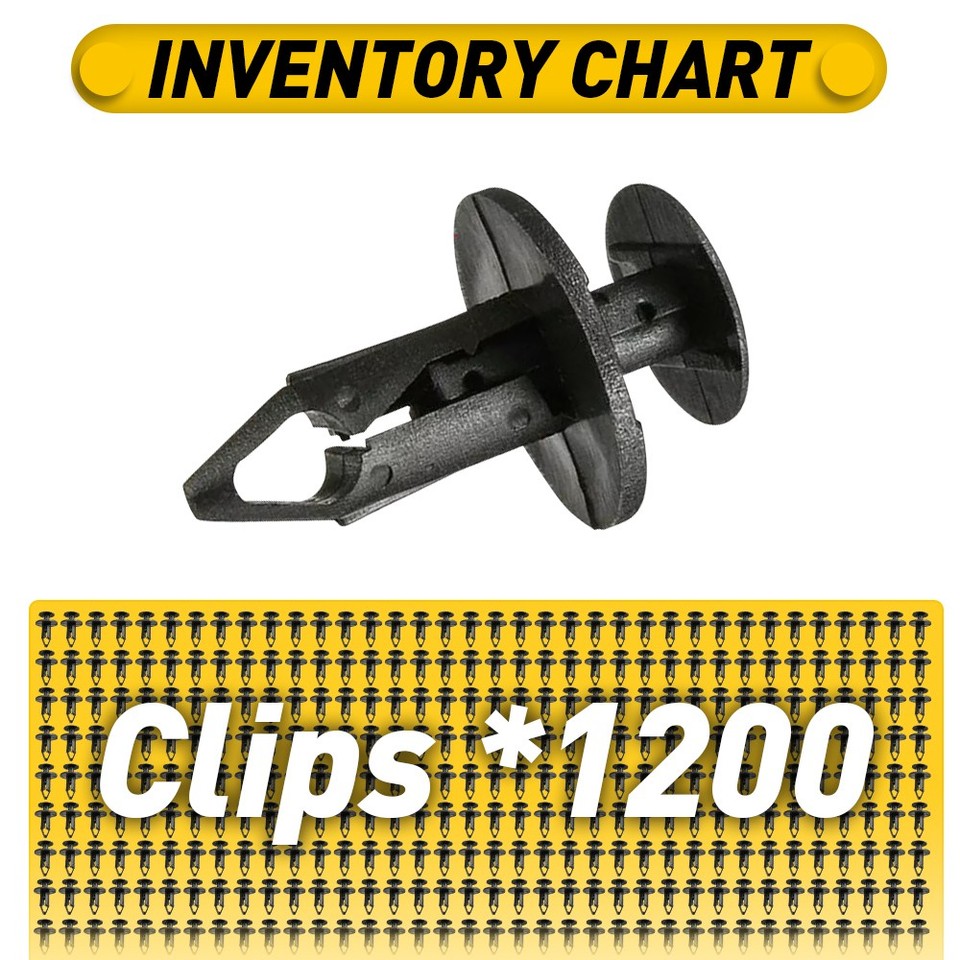 1200PCS 8mm Bumper Clips Auto Car Retainer Rivets Hole Fastener Fender ...