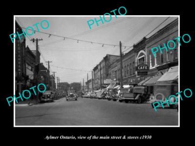 OLD LARGE HISTORIC PHOTO OF AYLMER ONTARIO CANADA THE MAIN St & STORES ...
