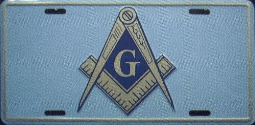 Masonic Metal License Plate Mason Masons Sign | Made in the USA | Metallic