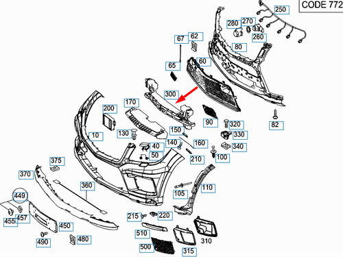 MERCEDES-BENZ GL-CLASS X166 Front Bumper Reinforcement Foam A1668850237 ...