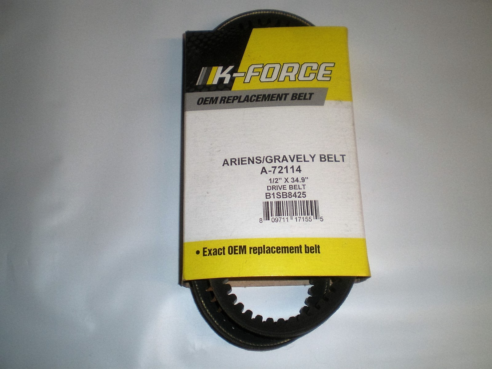Cogged auger belt fits ariens 2 stage snowblower 72114 exact size 1/2 ...