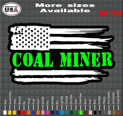 Coal Miner American Flag Vinyl Decal Sticker | eBay