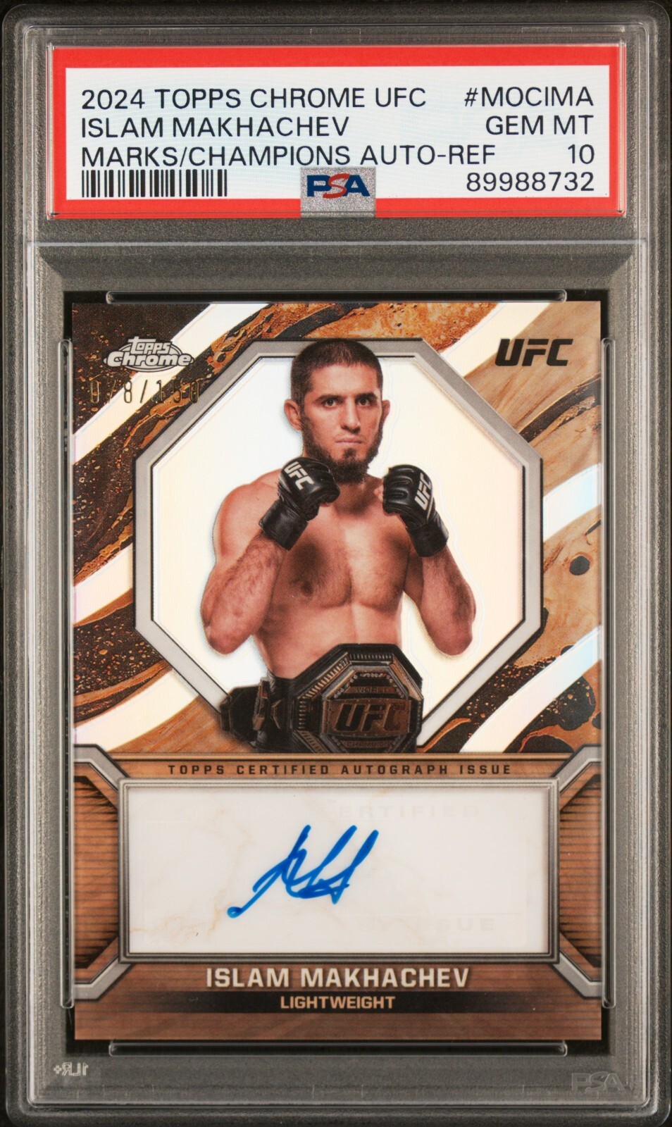 Islam Makhachev Autographed Signed 2024 Topps Chrome UFC Marks Of ...
