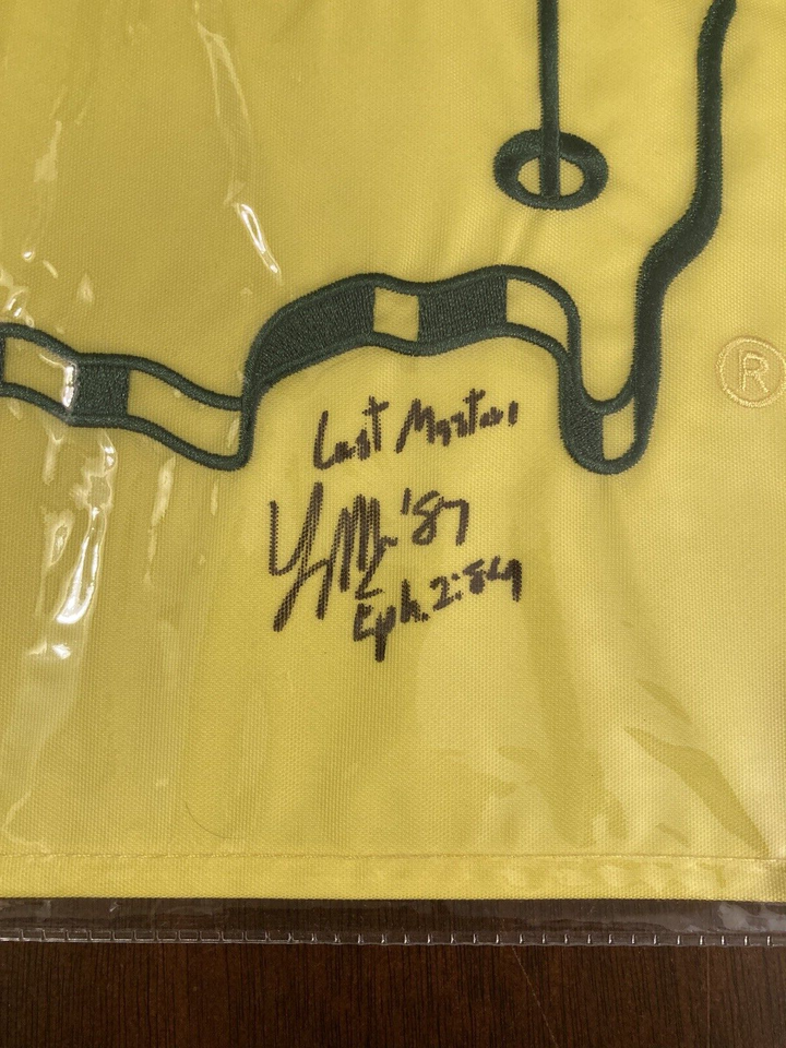 Larry Mize signed 2023 Masters golf Flag "LAST MASTERS" Beckett Cert | eBay