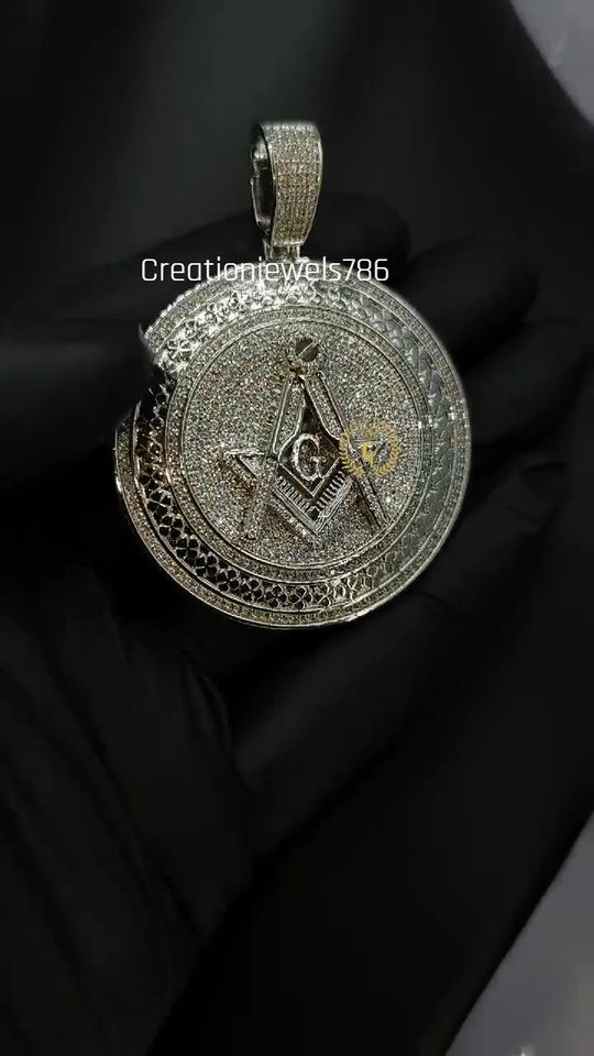 Freemasonry Masonic Great G, Compass and Square G Moissanite 925 Silver ...