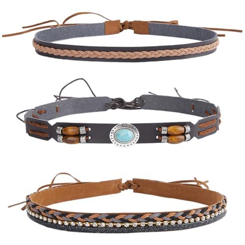 Cowboy Western Hat Band Imitation Leather Braided Brown Mixed Size ...