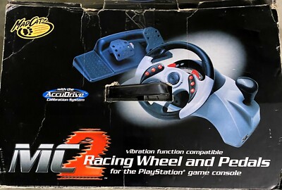 Mad Catz MC2 Racing Wheel & Pedals for PlayStation (PS1) w/ Box ...