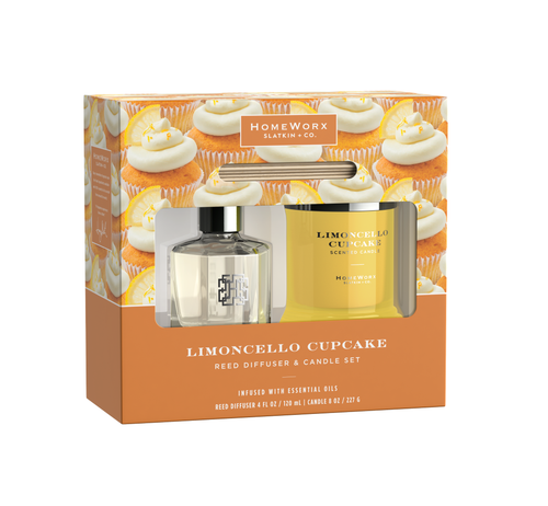 homewerx slatkin Limoncello Cupcake 8o. 1-Wick Candle and Reed Diffuser ...
