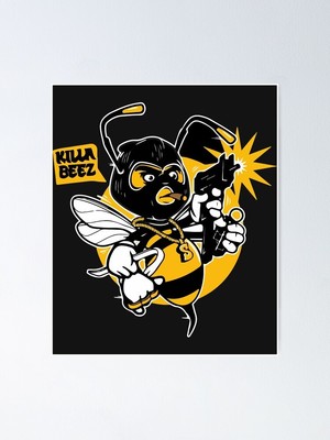 Killer Beez Sticker Poster, Fun Bee Art, Bold Graphic Art | eBay
