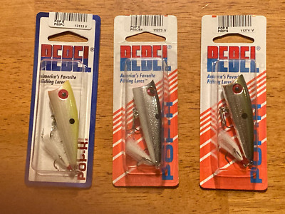 3 Rebel P60 Poppers Pop R (Tenn Shad, Chartreuse/White, Black/Silver ...