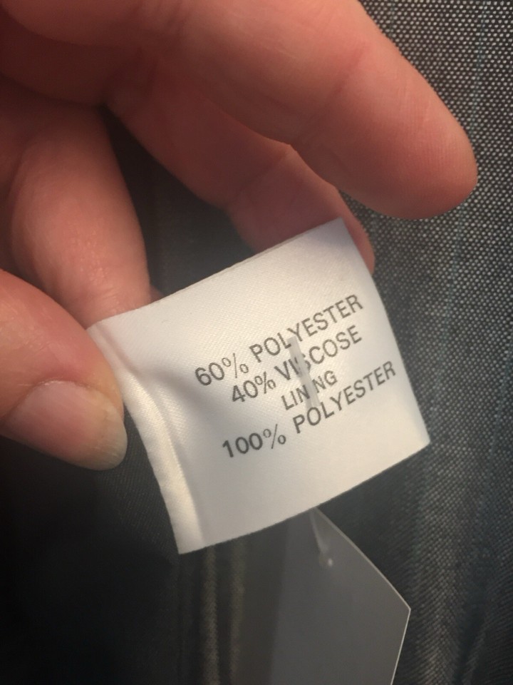 Jeremy Strauss Navy Pinstriped Two-Piece Wool Suit 42” Jacket 36R ...