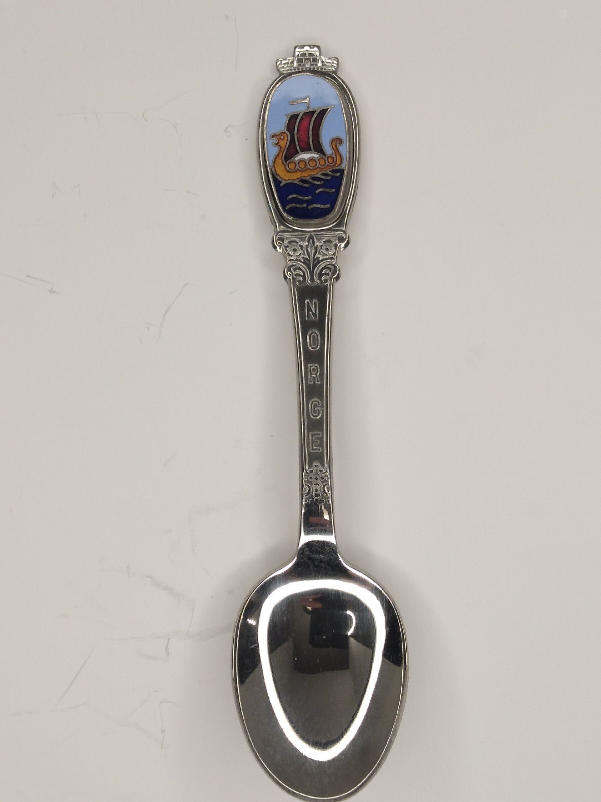 Vintage Norway Geiranger NORGE Enamel Sailing Ship Collectors Spoon by ...