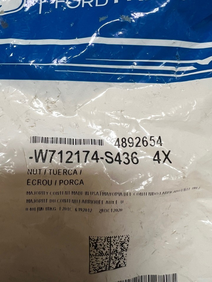Genuine Ford Mount Bolt Nut -W712174-S436 OEM NEW | eBay