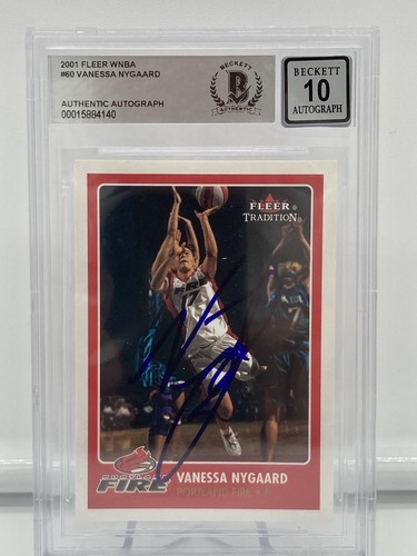 Vanessa Nygaard Signed 2001 Fleer Tradition #60 WNBA Card BAS Autograph ...
