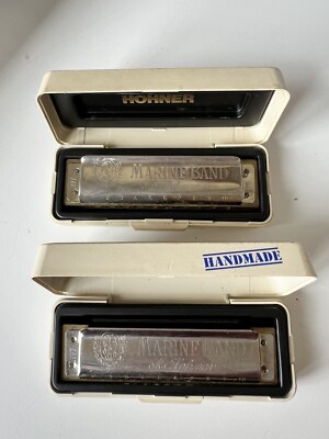 Lot of 2 Marine Band Made By M. Hohner Germany No. 1896 Harmonica | eBay