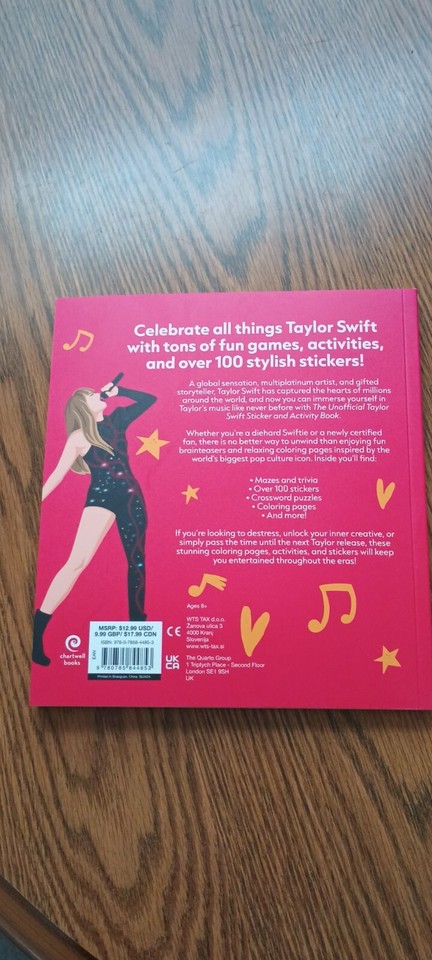 Unofficial Taylor Swift Sticker and Activity Book New 9780785844853| eBay