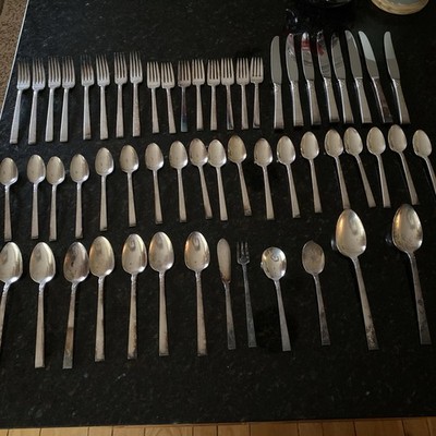Vintage Community Plate Silverware Set 56 Pc, Rose Design | eBay