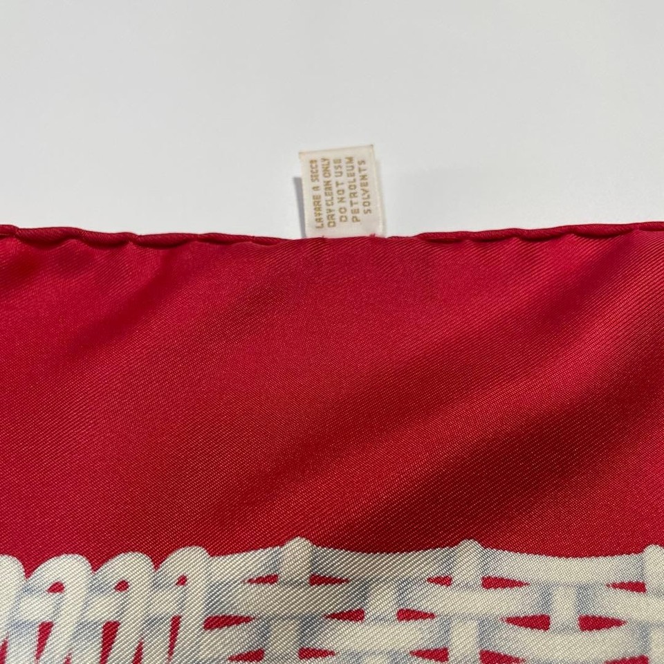 Gucci Scarf 87.5x87cm Silk Red Multi-color Excellent Condition Tags ...