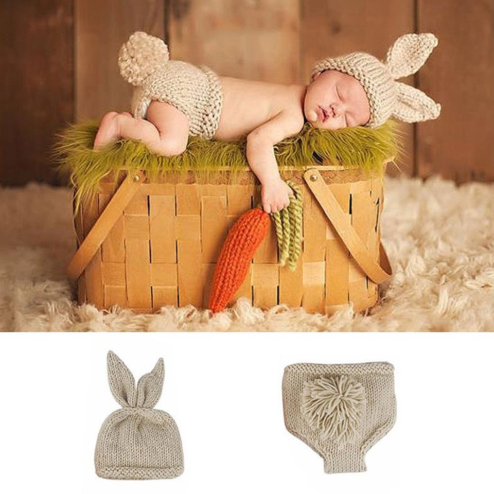 Baby Newborn Easter Photography Prop Crochet Knit Costume Outfit Set ...