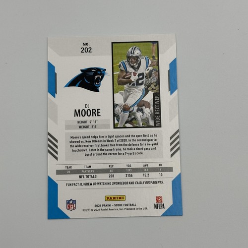 DJ Moore 2021 Score #202 Carolina Panthers | eBay