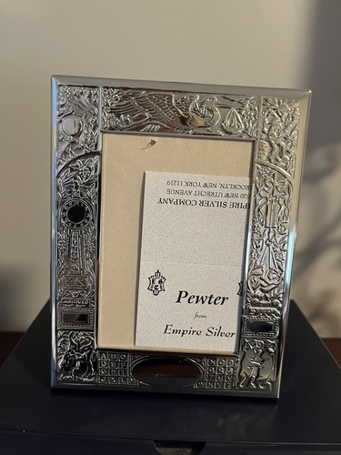Empire Silver Embossed Pewter Engravable Birth Record Frame 6" x 4.5 ...