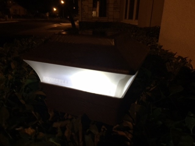 4"X4" 18-PCS Brown Wood Grain Texture Solar LED Post Deck Cap Fence ...