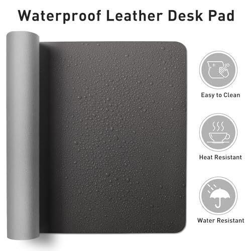 Leather Desk Pad Protector,Mouse Pad,Office Desk Mat,Non-Slip PU 36" x ...