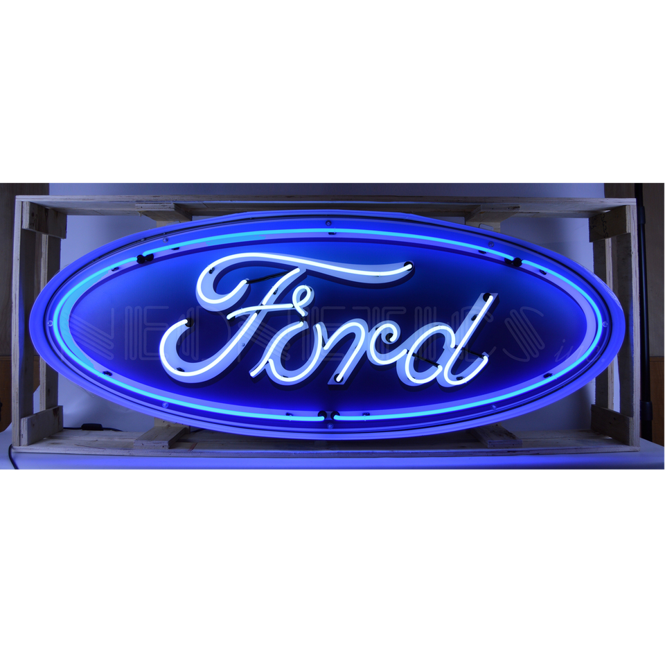 5 Foot Ford Oval Neon Sign In Steel Can Car Garage Neon Light 60"x23"x6 ...