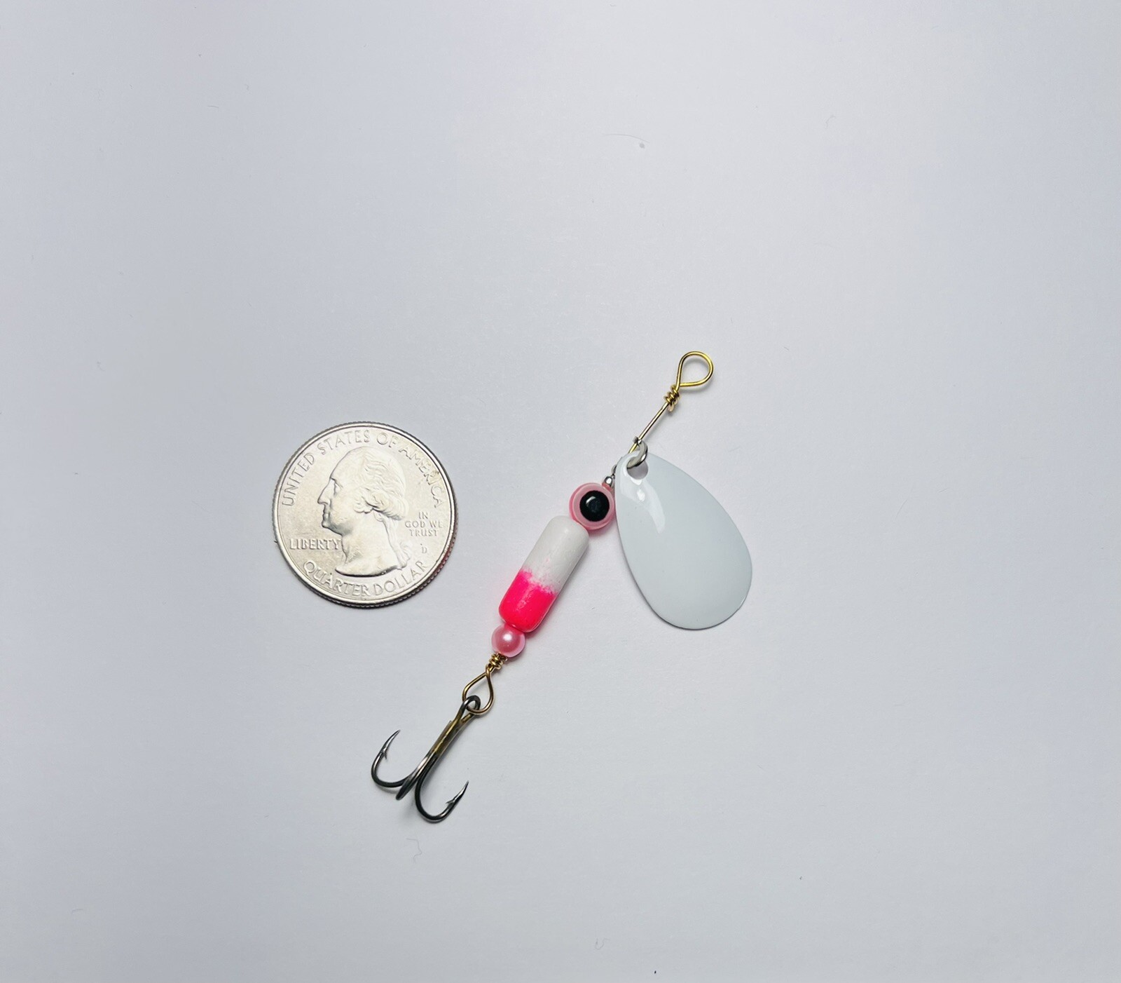 #3 Pink and White Minnow Spinnerbait Lure 1/16 oz "2 1/2 inches" Bass ...