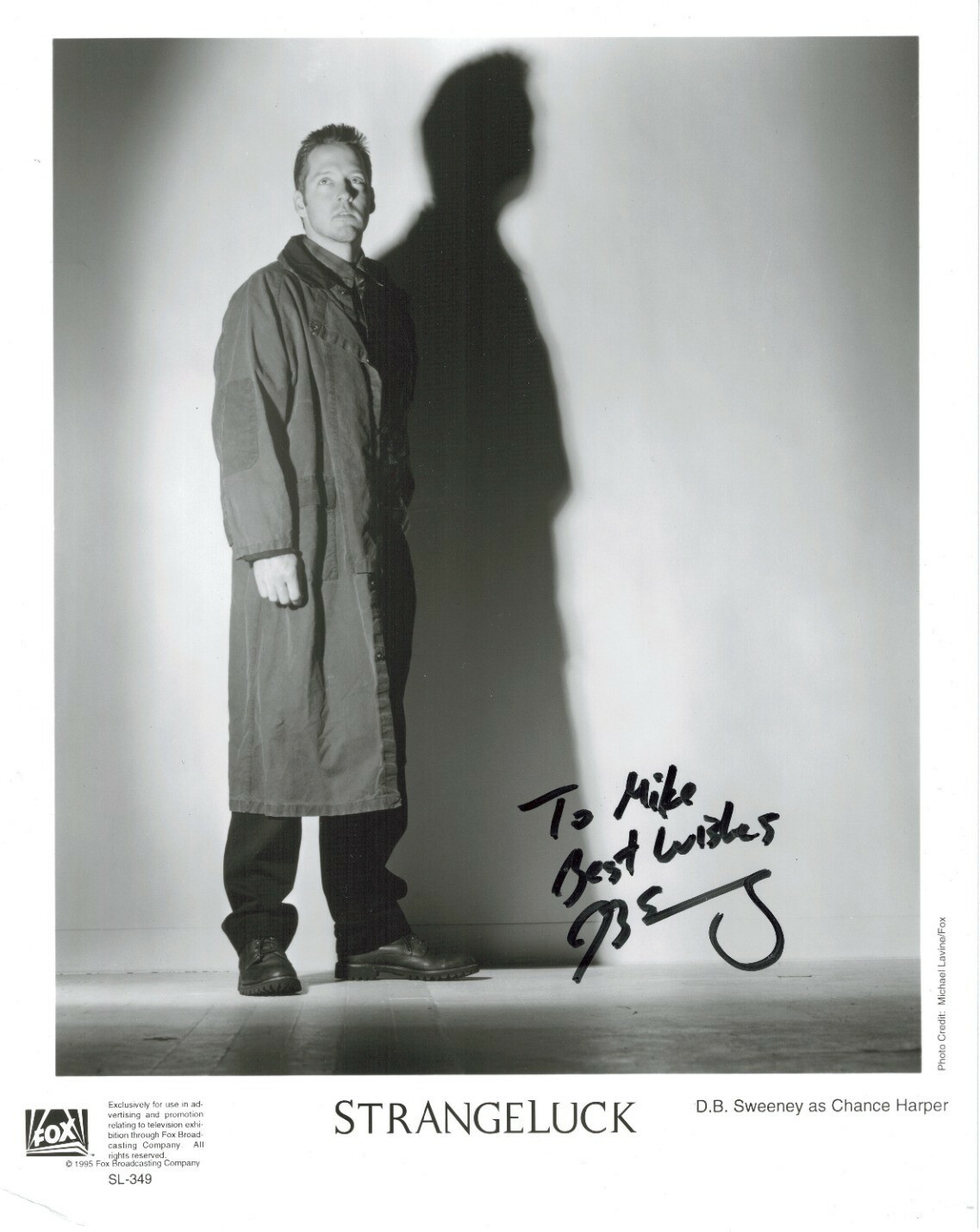 DB Sweeney Strange Luck Signed Autographed 8x10 Glossy Photo (The ...