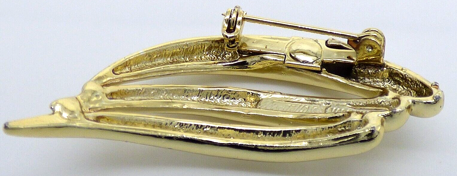 Piscitelli Brooch Pin MCM Modernist Waves Gold Tone Metal Retro Vintage ...