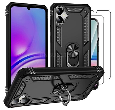 For Samsung Galaxy A05 Case Shockproof Ring Phone Cover + Screen ...