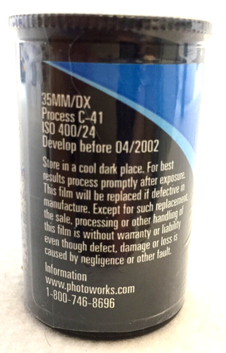 Photoworks 200 & 400 ISO 35mm 24 Exposure Film Sealed Note: Develop By ...