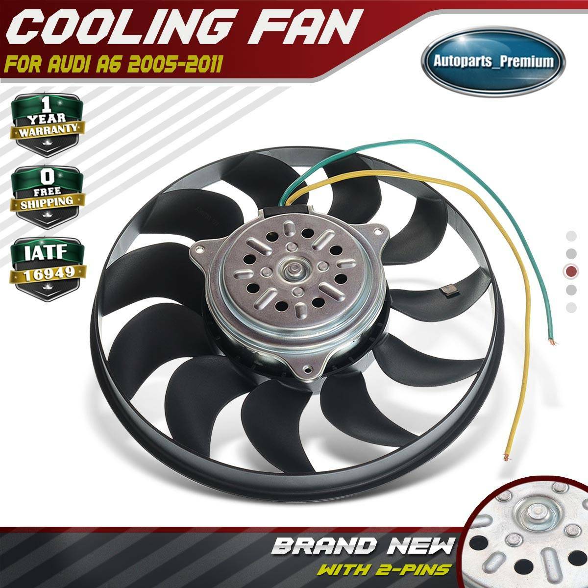 Engine Radiator Cooling Fan for Audi A6 Quattro V6 3.0L 3.2L 05-11 ...