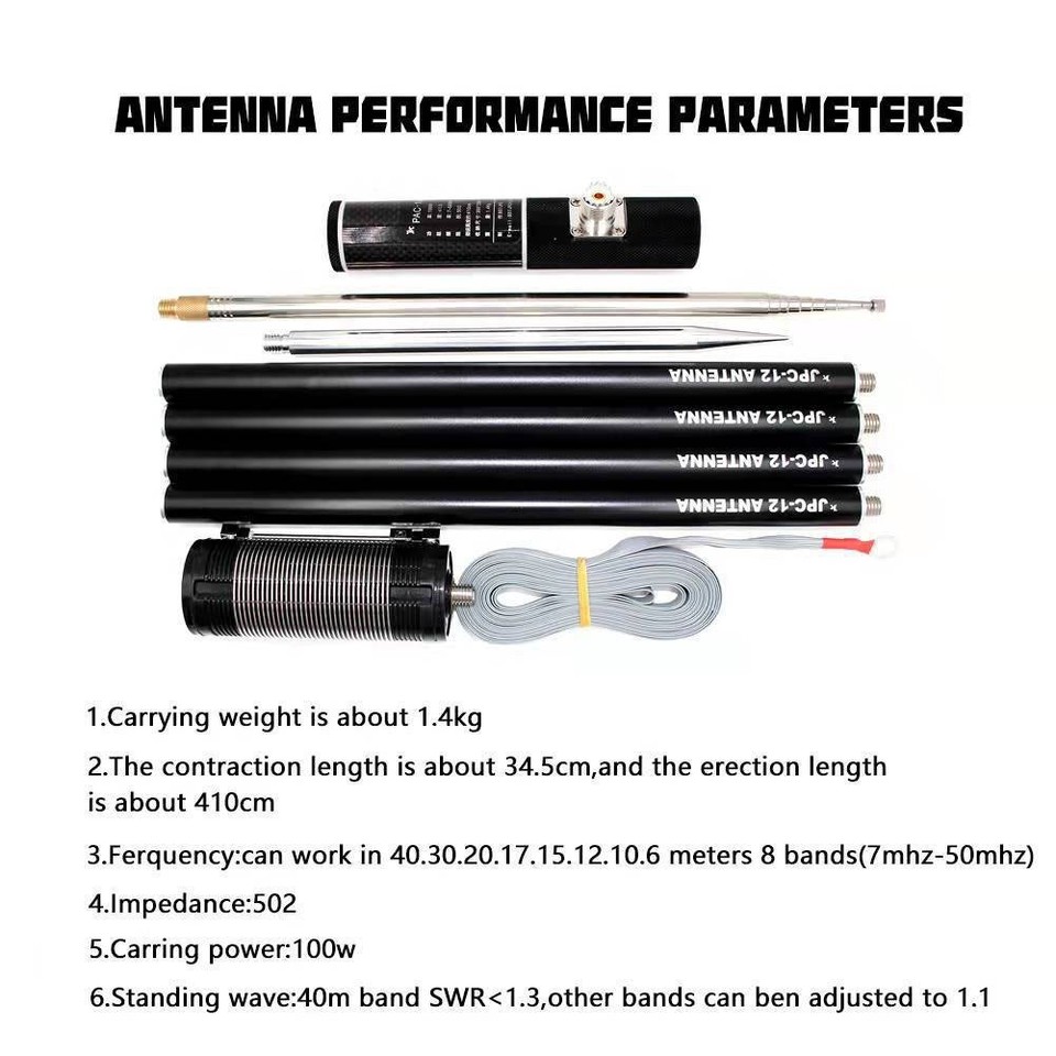 Total Stations Telescopic Antenna Accessories HF Portable QRP Rhortwave ...