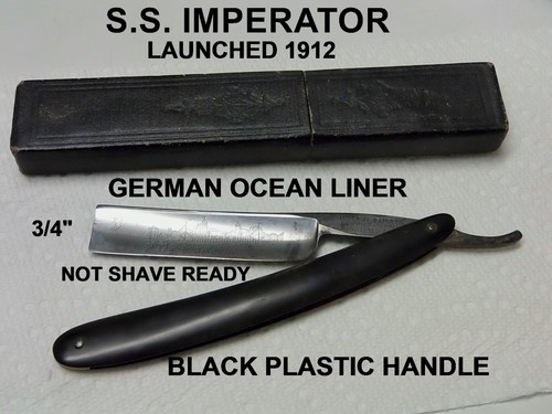 IMPERIAL RAZOR CO. Straight Razor, SS IMPERATOR GERMANY BLACK PLASTIC ...