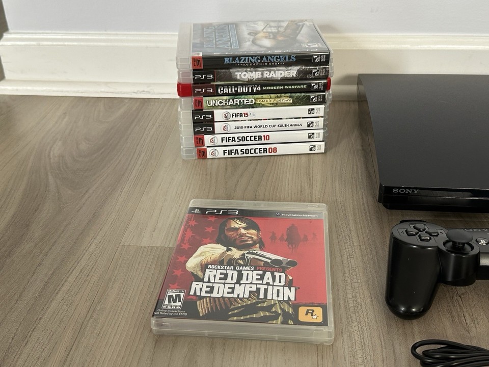 Sony PlayStation 3 PS3 120GB Console Bundle w/ 2 Controllers 9 Games ...