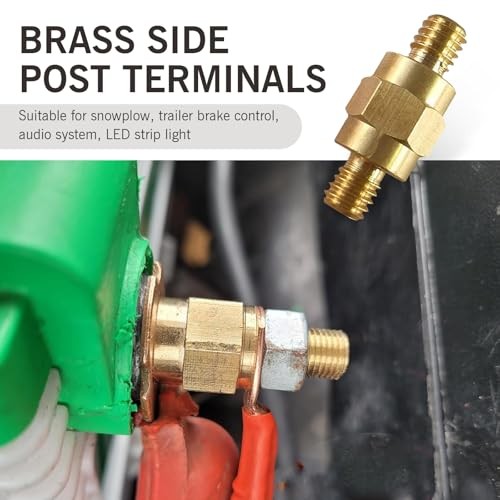 2 PCS Side Post Terminal Bolt, 3/8"-16 Brass Cable Pole Conversion ...