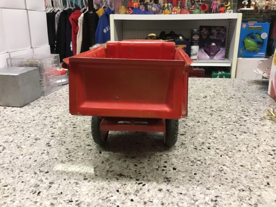 Vintage Buddy L Dump Truck Red Pressed Steel 14.5" bank | eBay