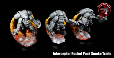 3 Smoke Trail Stands compatible w/ Primaris Inceptor marines, Warhammer ...
