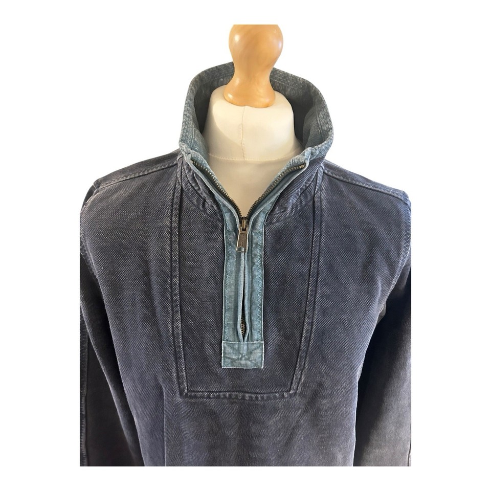 Fat Face The Iconic AIRLIE 1/4 Zip Mens Blue Pullover Fleece Jacket ...